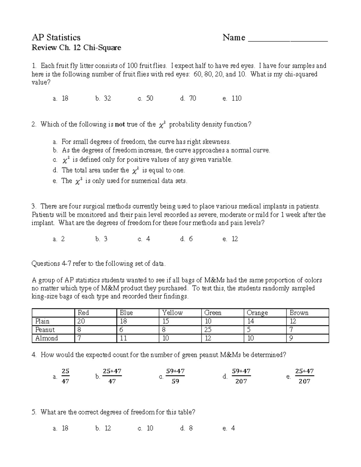 AP Statistics (AP Stat) Chapter 12 Review Questions and Answers - Studocu