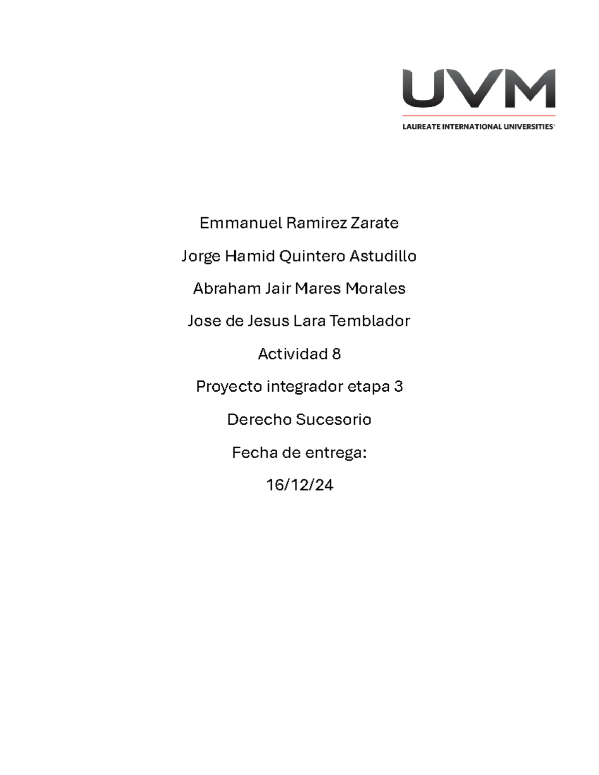 Proyecto Integrador Etapa 3: Derecho Sucesorio y Albacea - Studocu