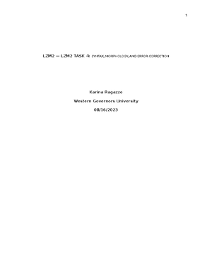 LPA 1 - Task 1 - Erika Hill Western Governors University LPA 1 ...