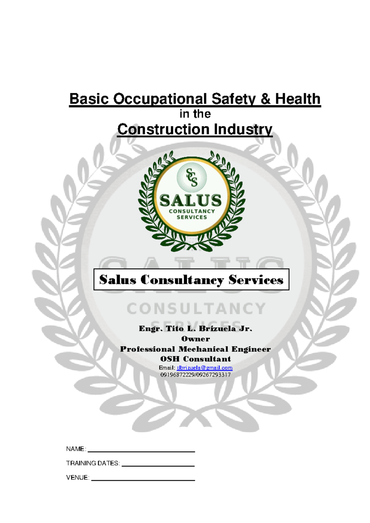 COSH - Occupational Safety & Health in Construction Industry Overview ...