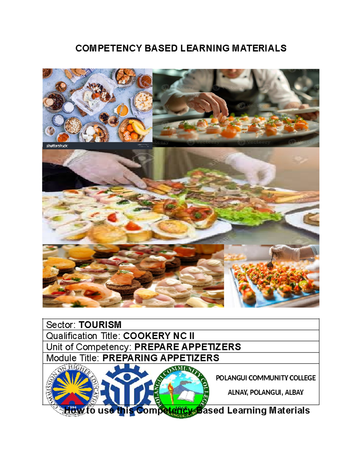 Preparing Appetizers for Cookery NC II - Competency Based Learning ...