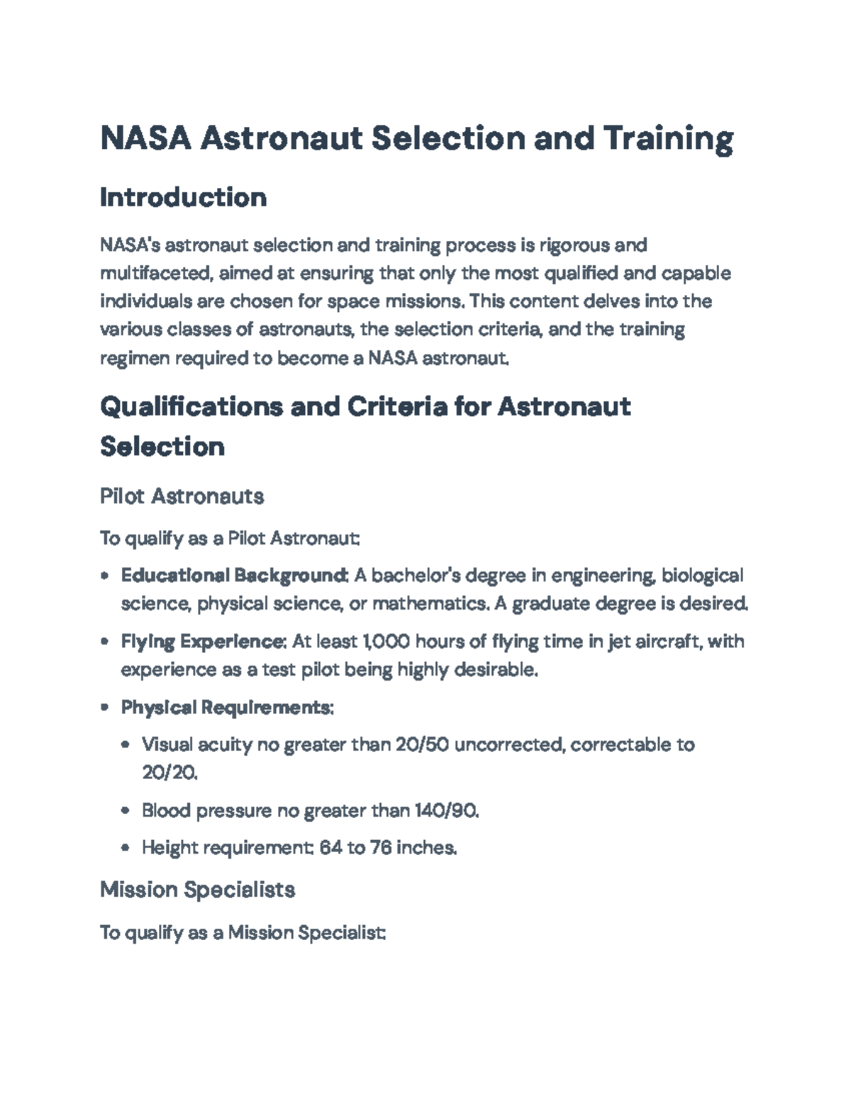 NASA Astronaut Selection & Training: Criteria & Process Overview - NASA ...