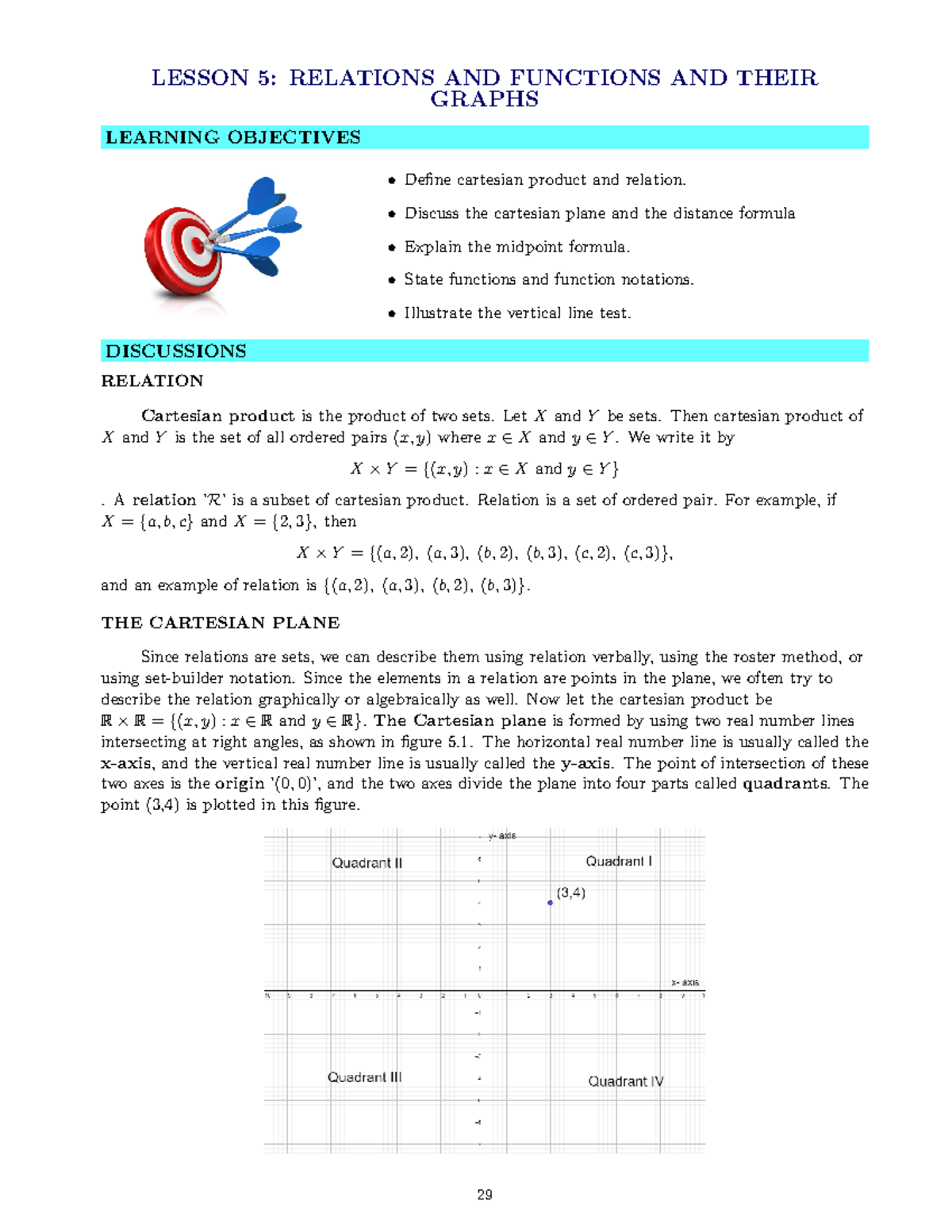 Lesson 5: Relations, Functions, and Their Graphs in College Algebra ...
