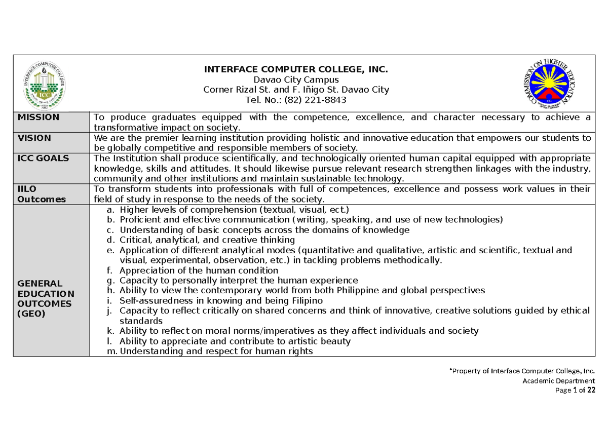 Filipino Stenography Syllabus (ELE 101) - Lecture Overview and Course ...