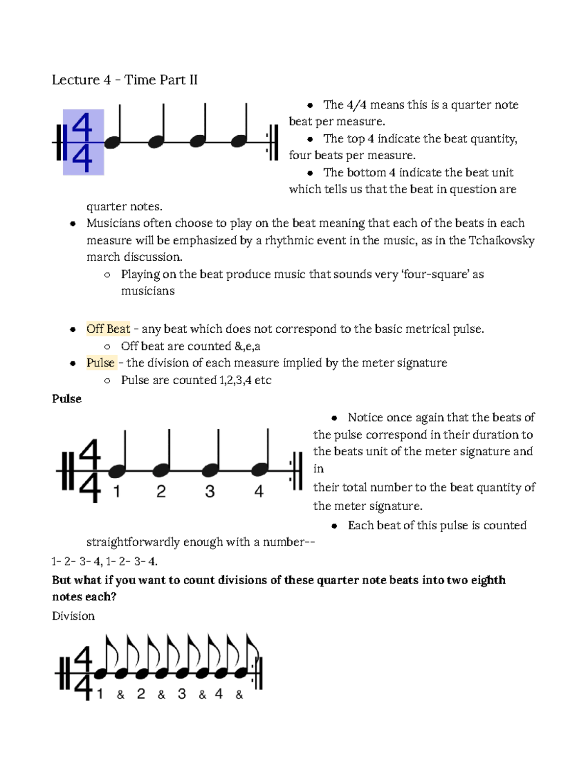 Chapter 4: Time Part II - Lecture Notes on Beats and Subdivisions - Studocu