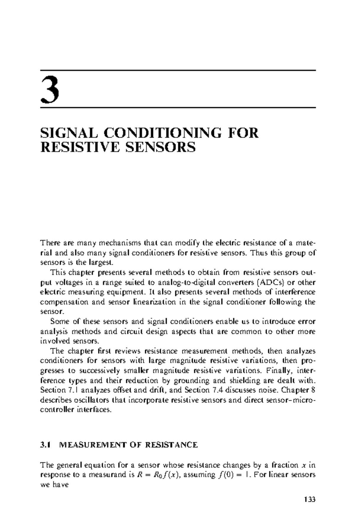 Sensor and Signaling Conditionaling Part-3 - 3 SIGNAL CONDITIONING FOR RESISTIVE SENSORS There ...