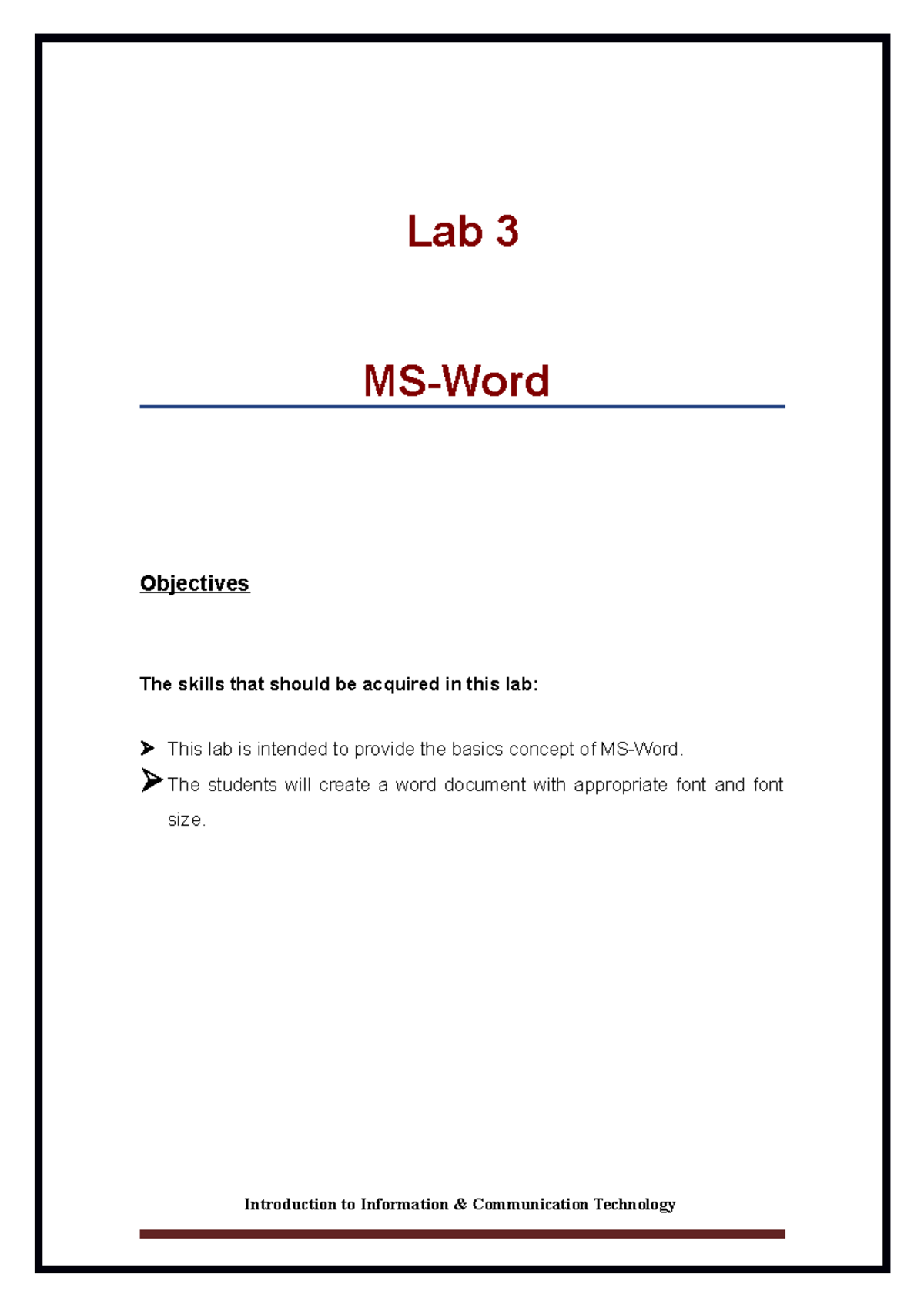 Lab 3 BThe skills that should be acquired in this lab: This lab is ...