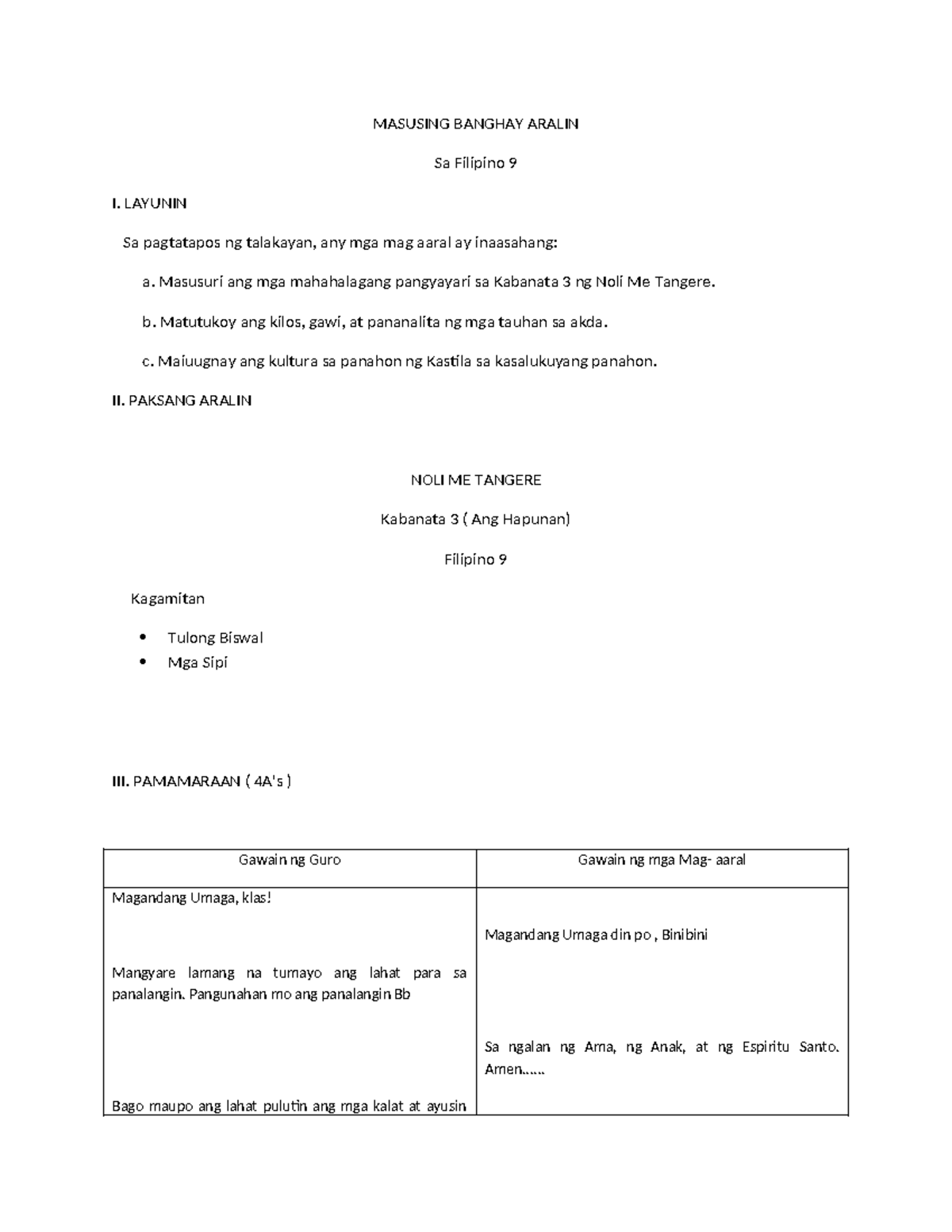 Kabanata 3 ng Noli Me Tangere: Ang Hapunan - Filipino 9 Lesson Notes ...