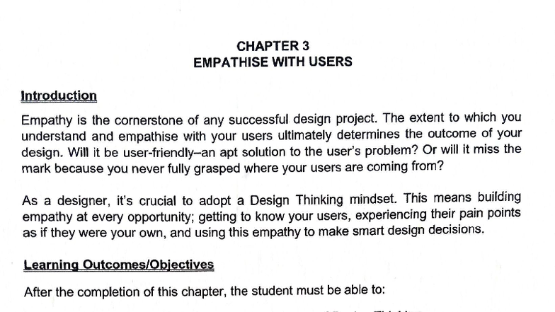 CHAPTER 3: EMPATHY IN DESIGN THINKING (IDF) - Studocu