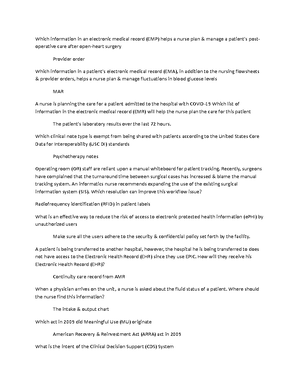 IT in Nursing Practice: MatrixCare EHRS Overview (D220 V2 Task 1) - Studocu