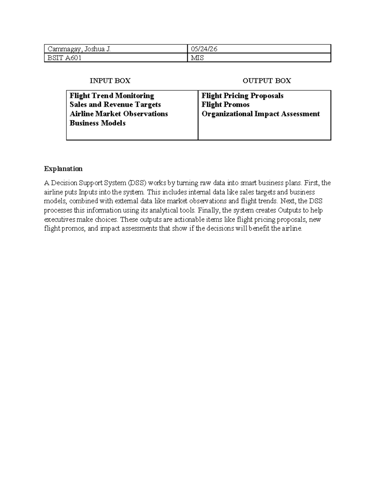 MIS 10ACT1 - Flight Trend Monitoring & DSS Impact Assessment - Studocu