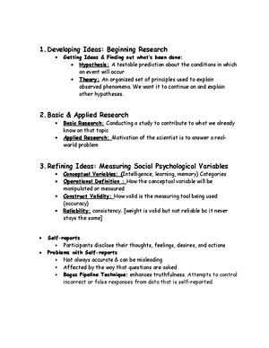 Social Psychology Study Guide: The Social Self (Chapter 3) - Test ...