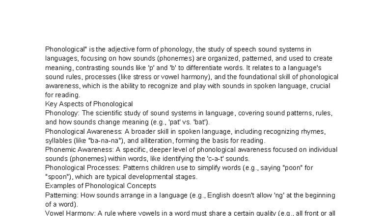 Phonology 101: Understanding Sound Systems and Patterns - Studocu