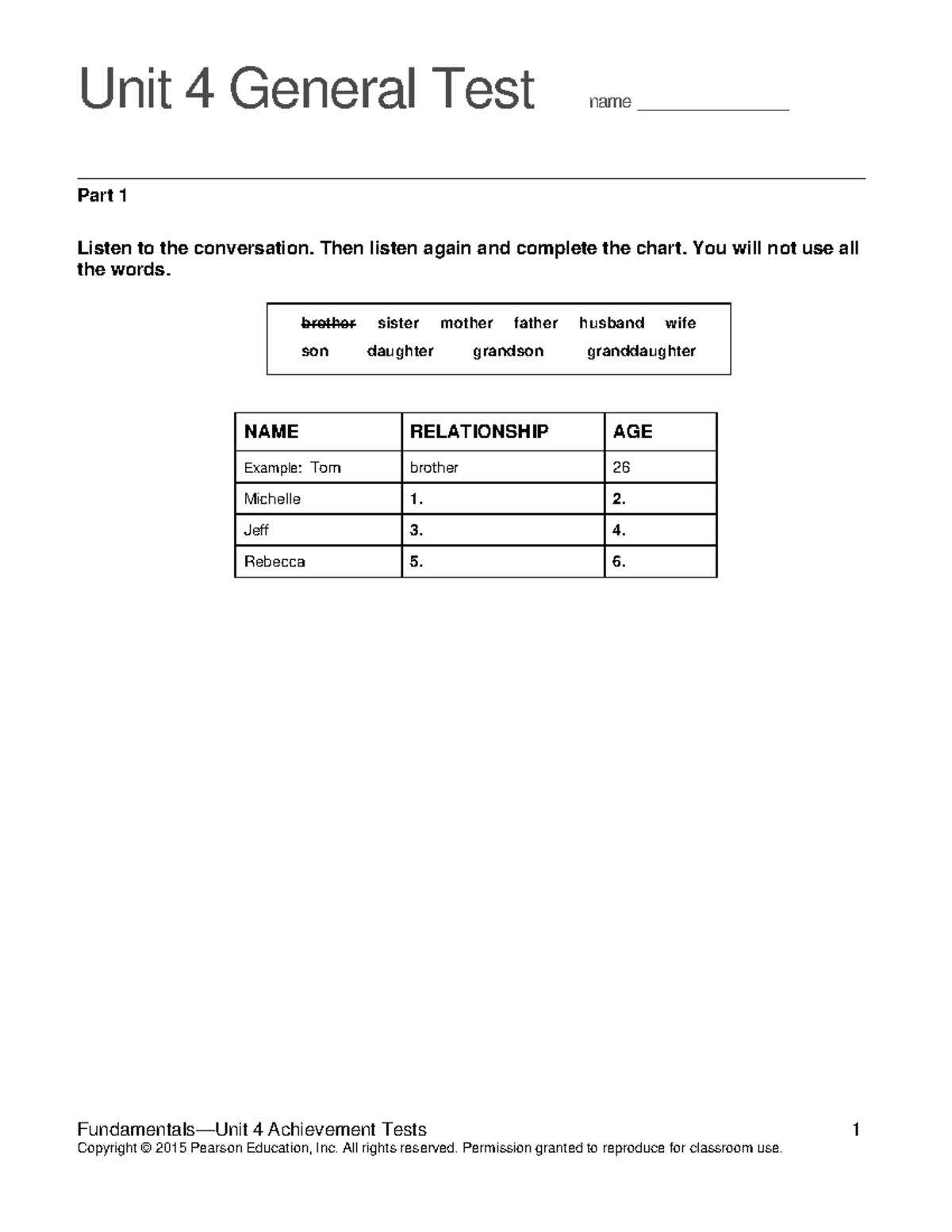 Fundamentals Unit 4 Assessment: Achievement Tests & Speaking Activities ...