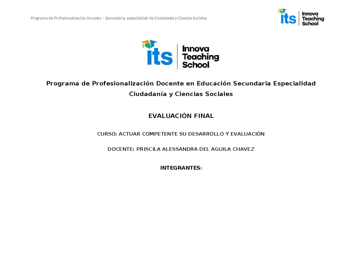 Evaluación Final: Programa de Profesionalización Docente Secundaria ...