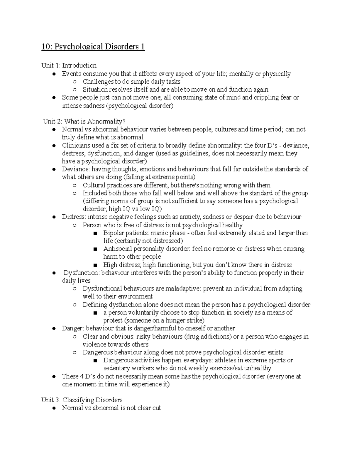10: Psychological Disorders - Lecture Notes on Abnormal Psychology ...