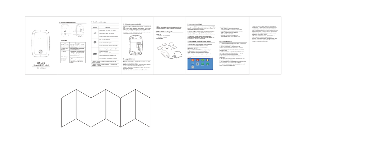 Guia do Utilizador: Hotspot 4G WIFI Portátil - Studocu