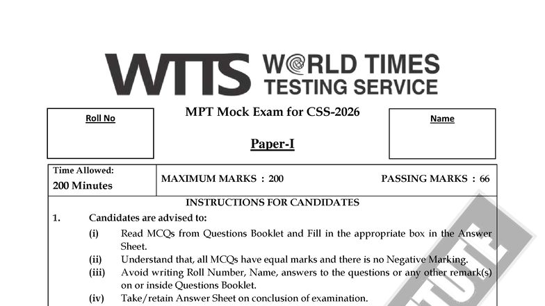 MPT Mock Exam: Comprehensive Guide for Candidates - Studocu