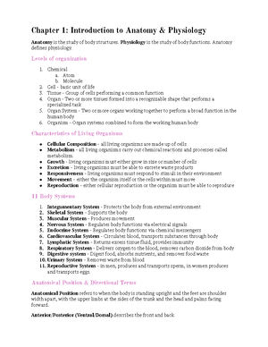 Chapter 1 part 2 - Chapter 1 part 2 Organization of the Human Body ...