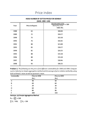 Chapter 17-Index Number-ECO104 - 19 Index Numbers SSM INFORMATION ON ...