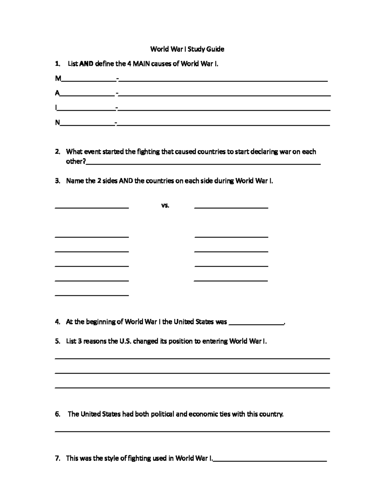 World War I Study Guide(2).docx - Google Docs - World War I Study Guide ...