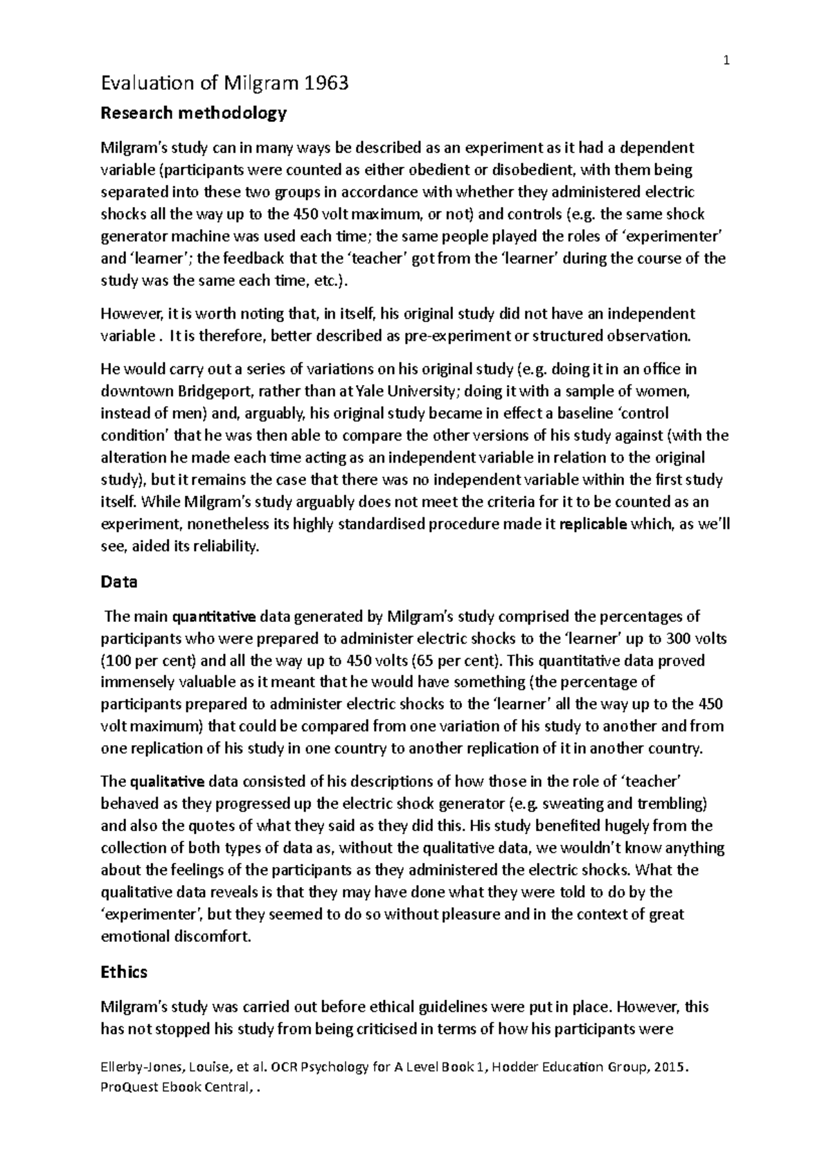 Evaluation of Milgram's 1963 Study: Methodology, Ethics & Validity ...
