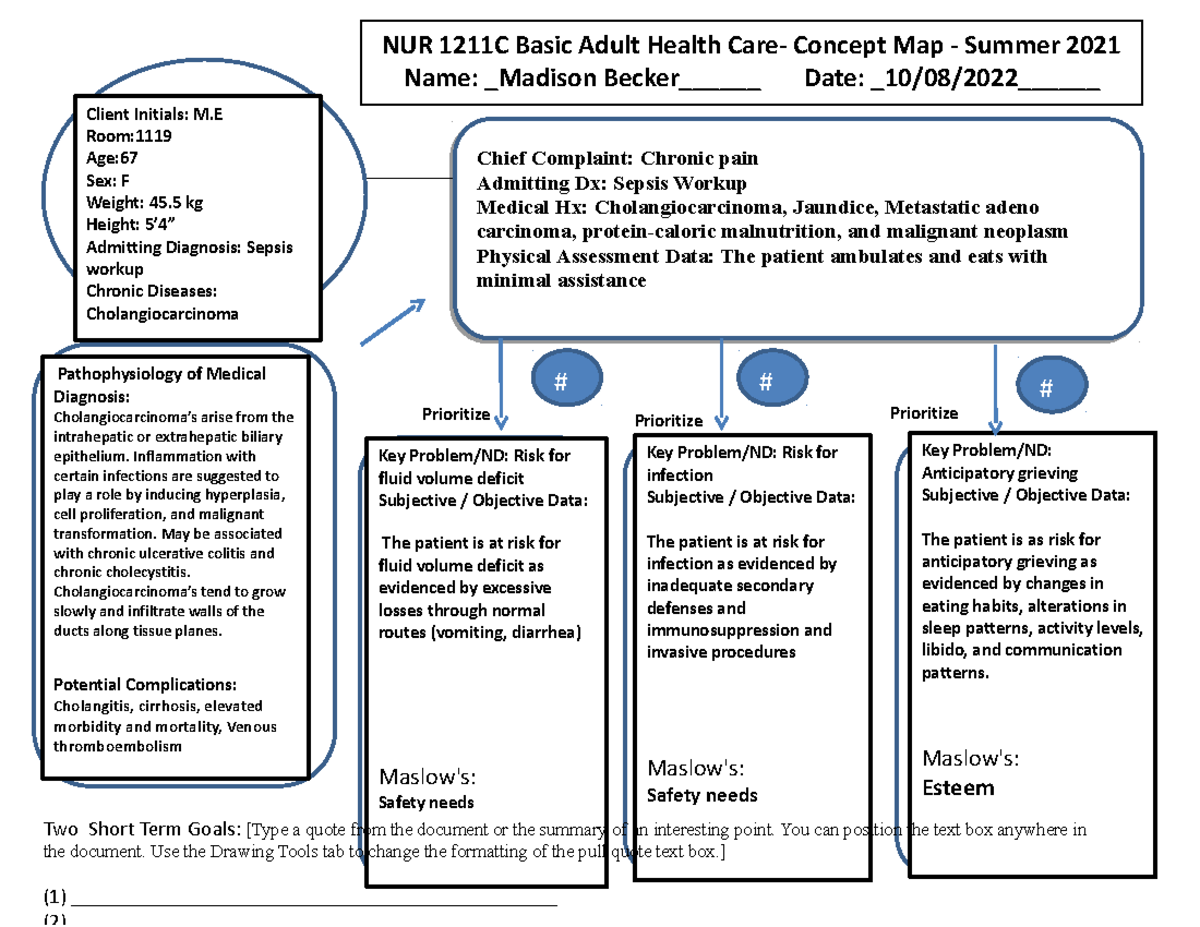 NUR 1211C Concept Map for Basic Adult Health Care - Summer 2021 - Studocu