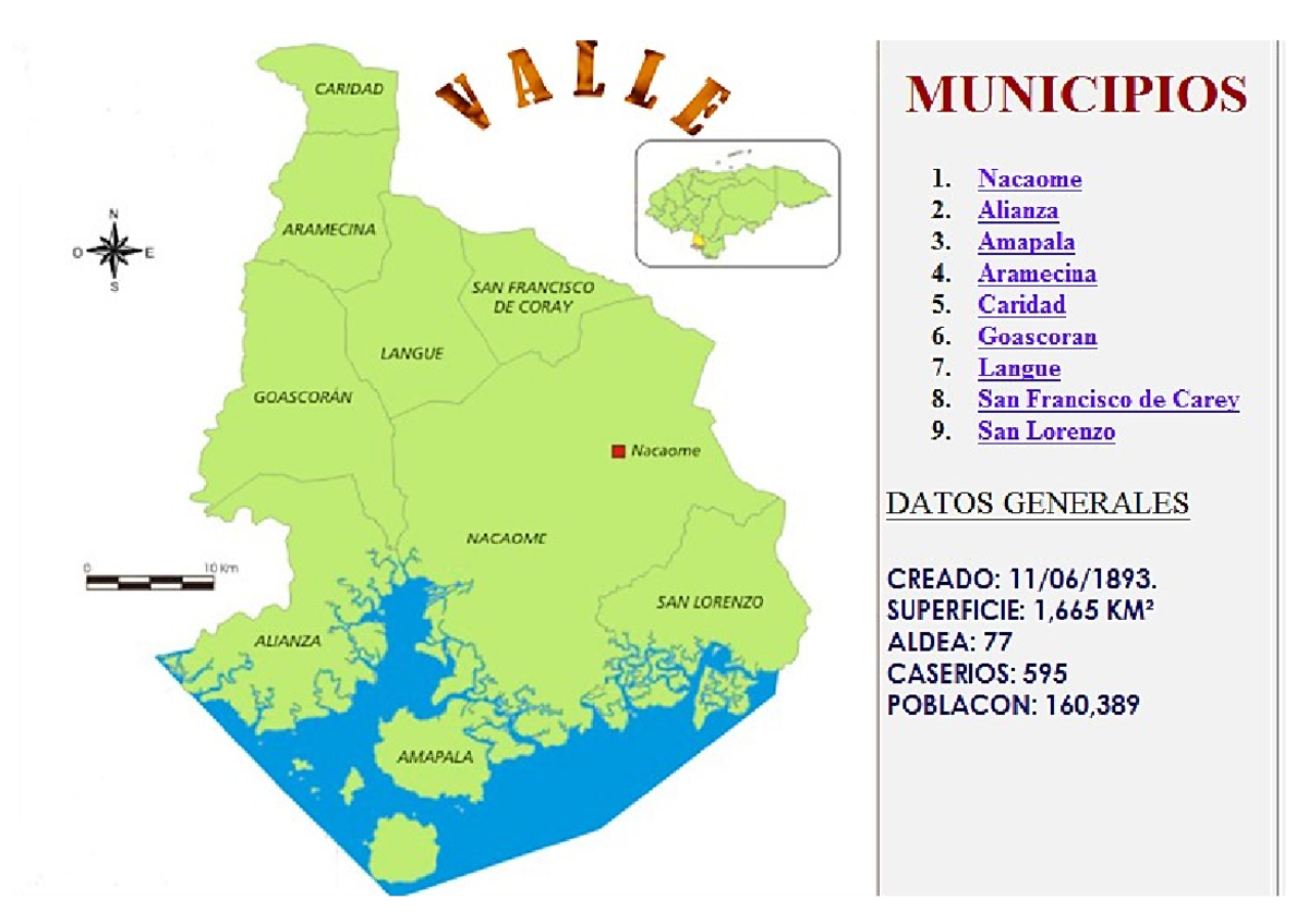 El departamento de Valle está situado en el vértice meridional de ...