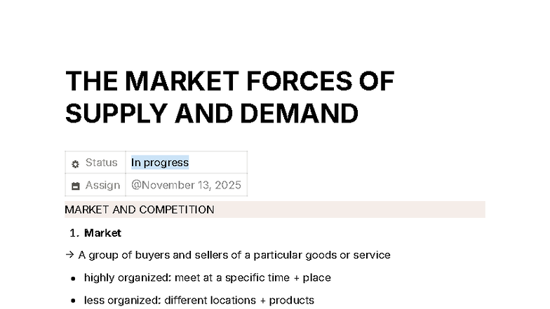 THE Market Forces OF Supply AND Demand - THE MARKET FORCES OF SUPPLY ...
