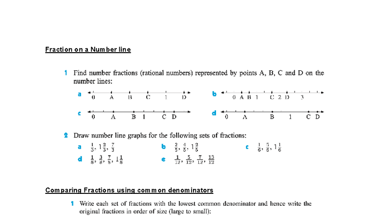 Year 9- Level 4 Fractions - Mathematical Methods I - Fraction on a ...