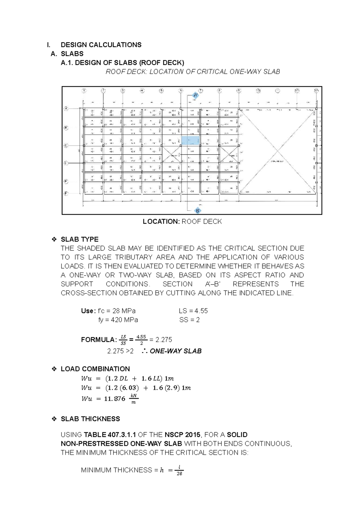 RCD 101: Design Calculations for Roof Deck Slabs - Studocu