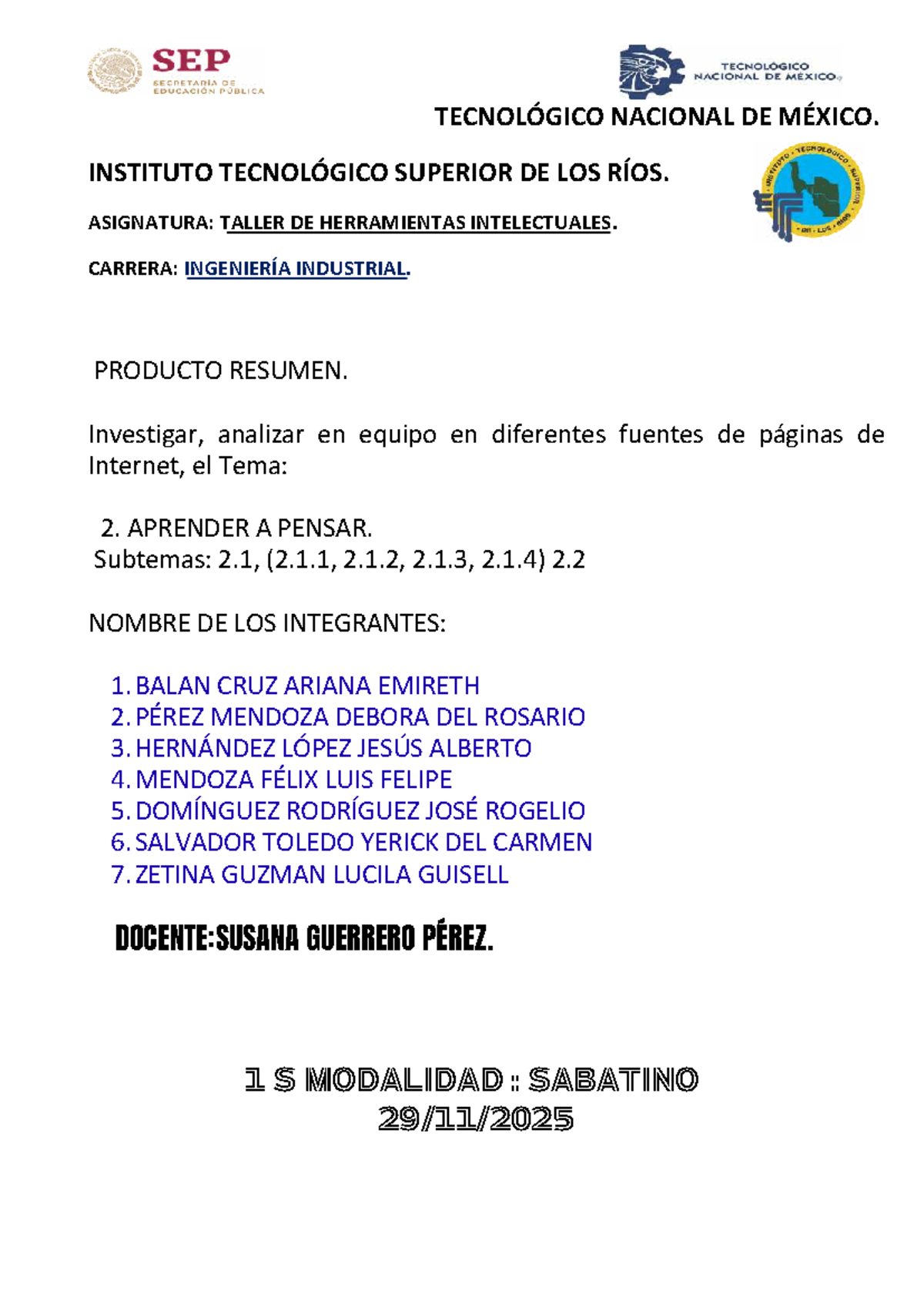 THI TEMA 2 - Tarea sobre cómo usar las computadoras - TECNOLÓGICO ...