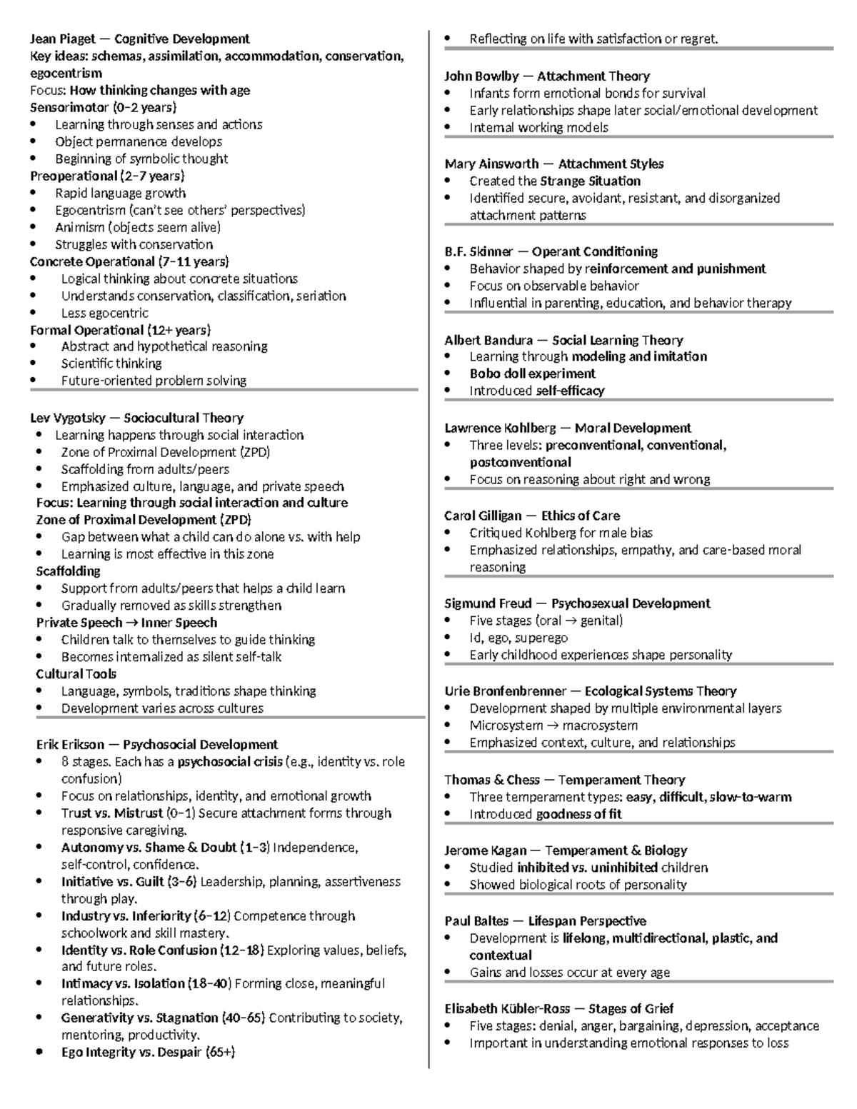 Cognitive Development Theories: Key Concepts & Theorists Overview - Studocu