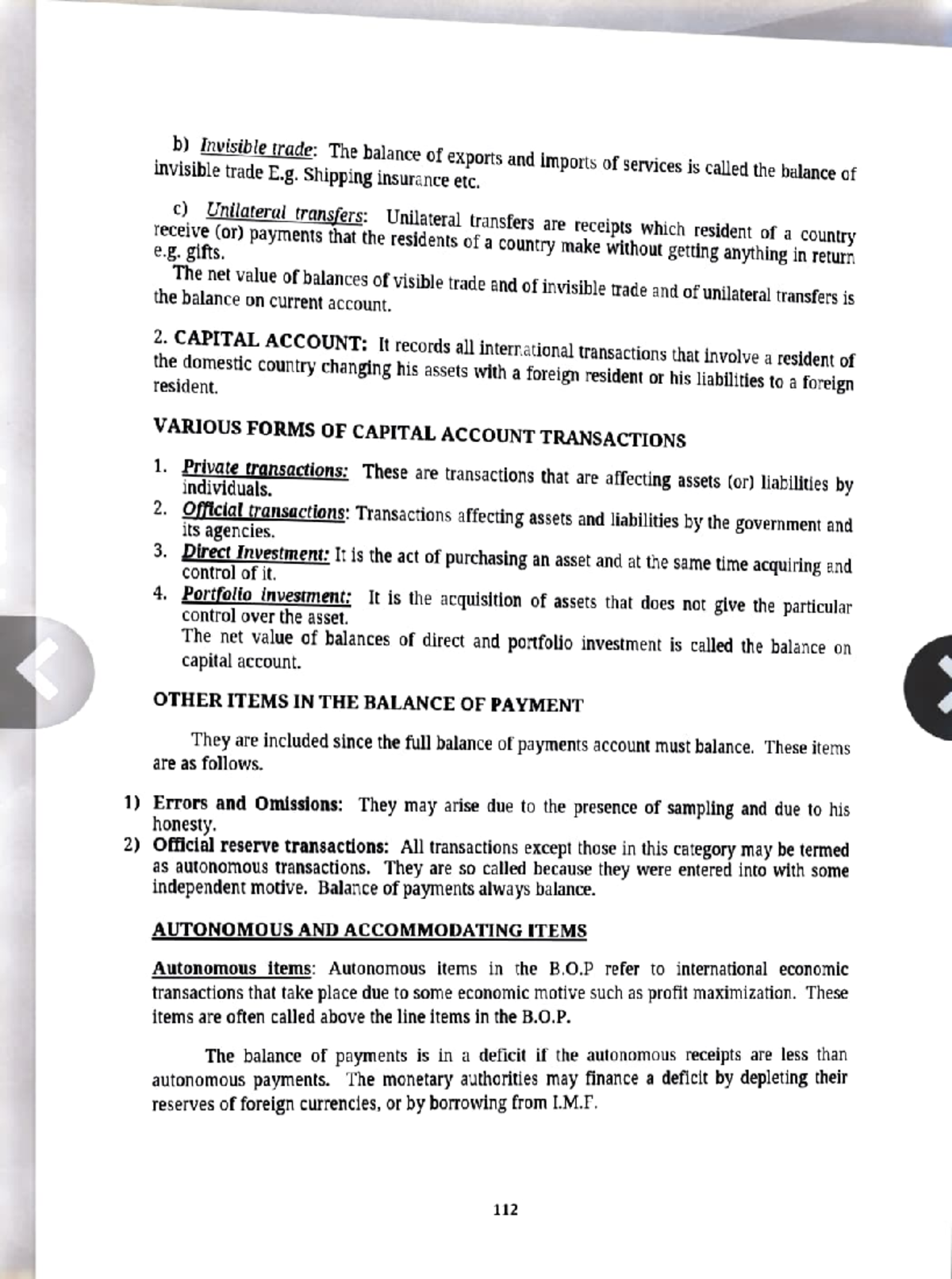 ECON 101: Invisible Trade and Capital Account Overview - Studocu