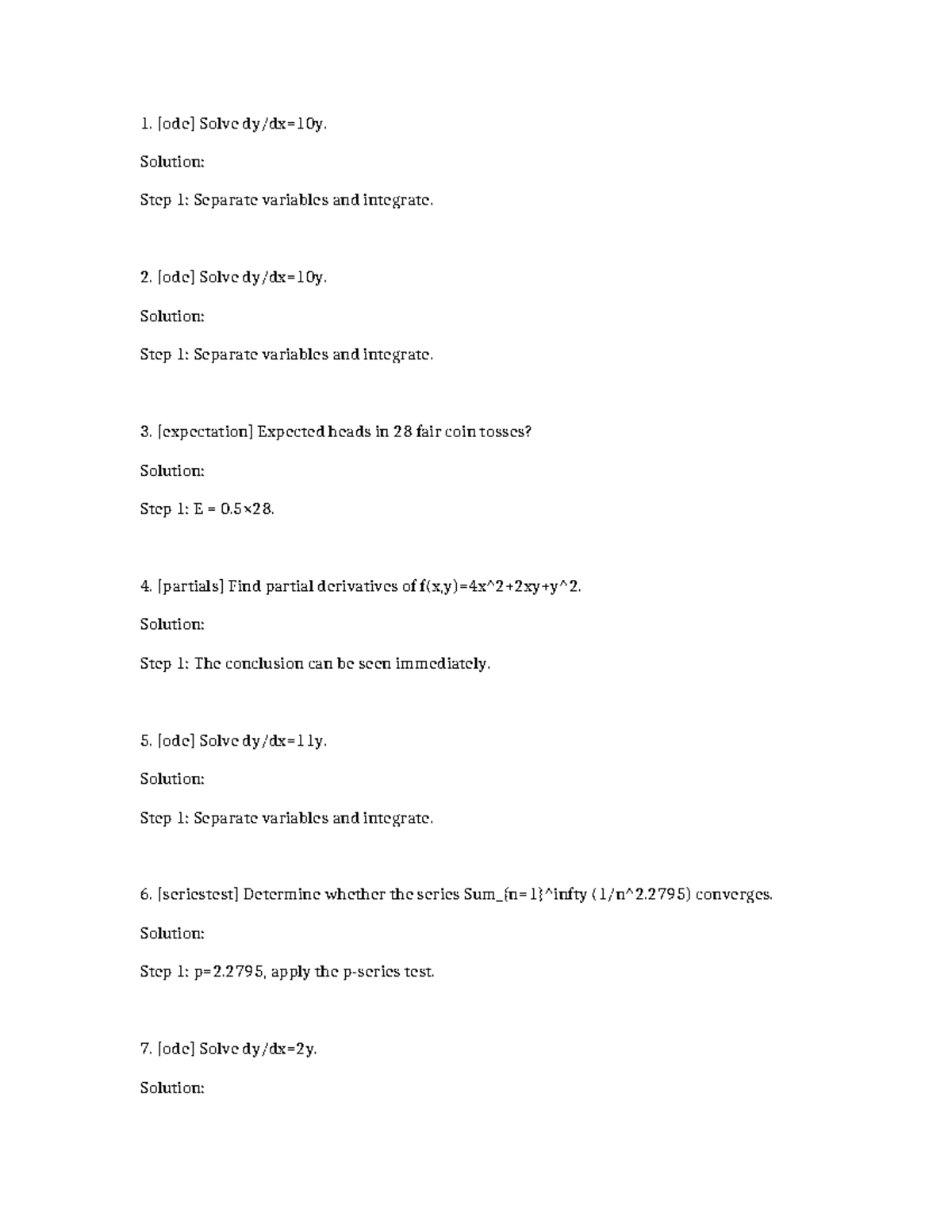 Math 1909 ODE Solutions: Step-by-Step Guide to Key Problems - Studocu