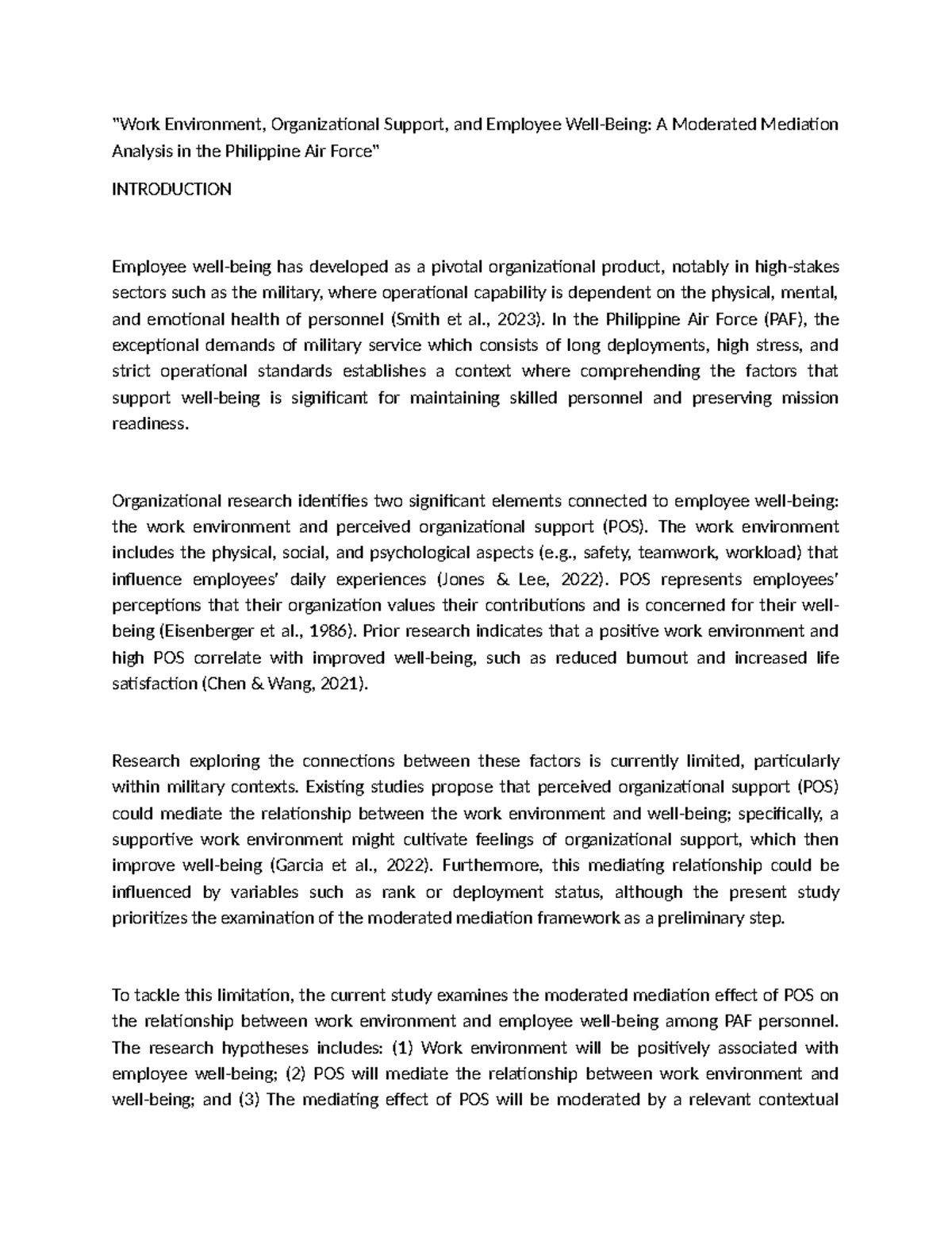 Moderated Mediation Analysis of Work Environment & Employee Support in ...