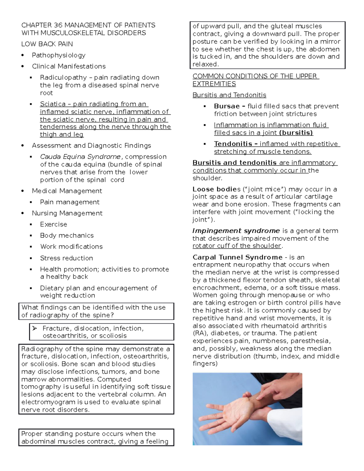 Chapter 36 Management OF Patients WITH Muscoskeletal Disorder study ...