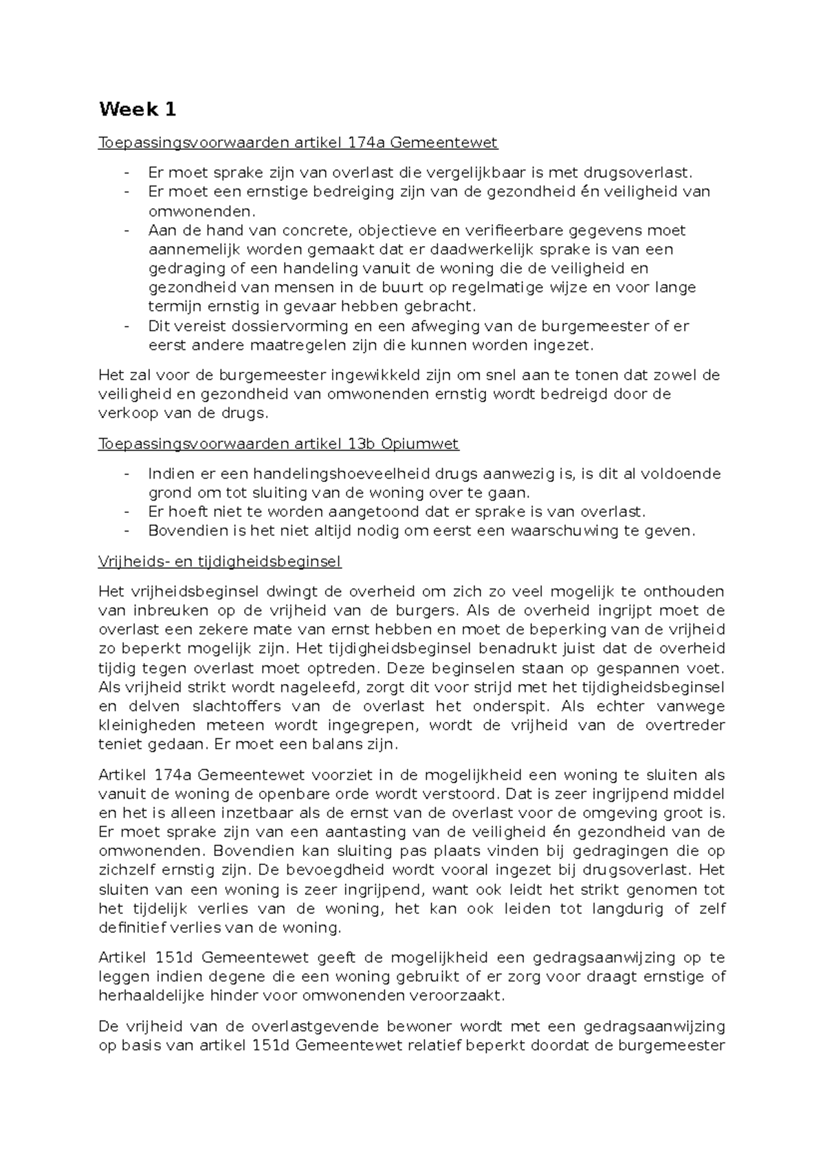 Week 1 Samenvatting Oefententamens Gemeentewet en Aansprakelijkheid ...