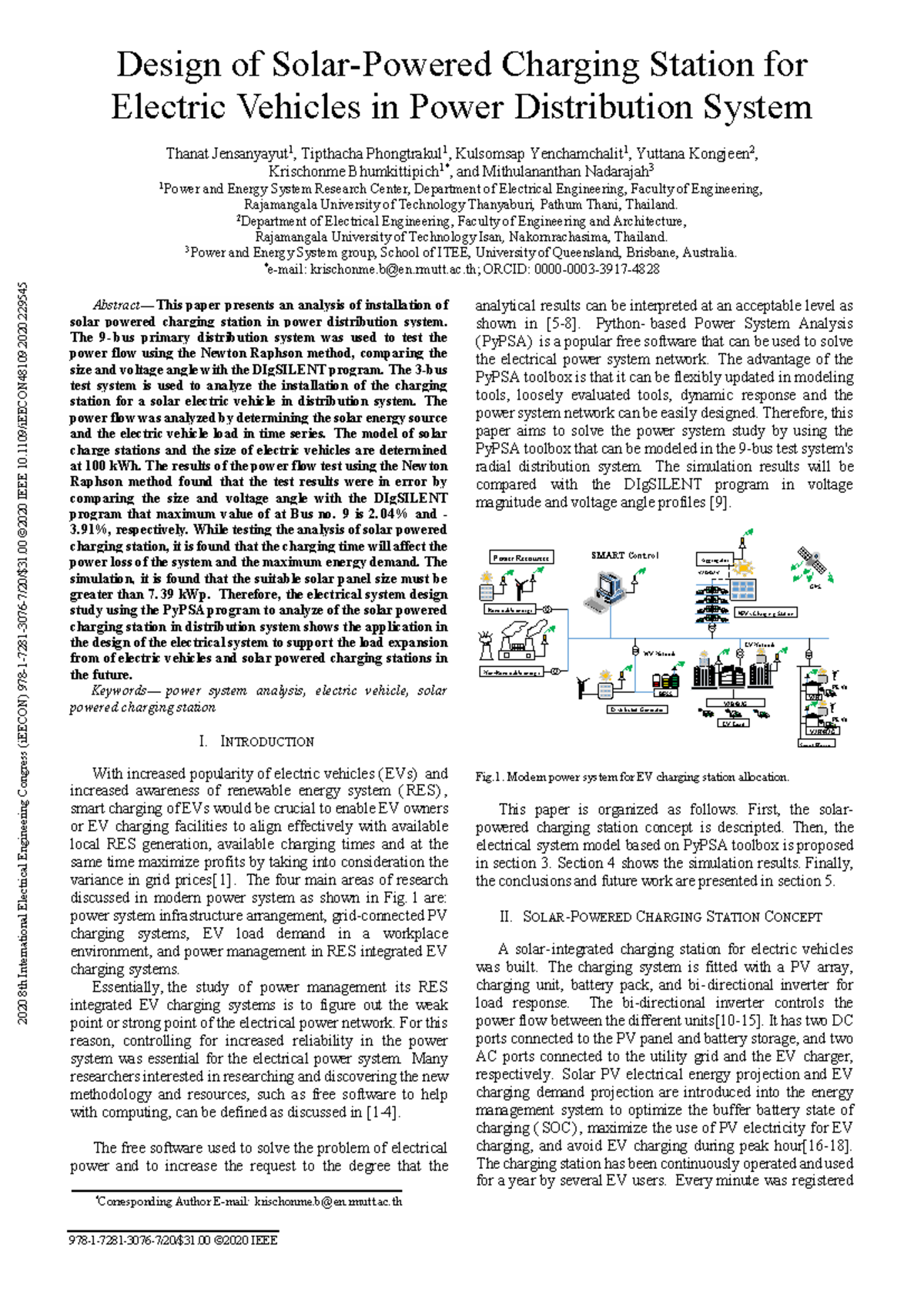 Design of Solar-Powered EV Charging Station in Power Distribution ...