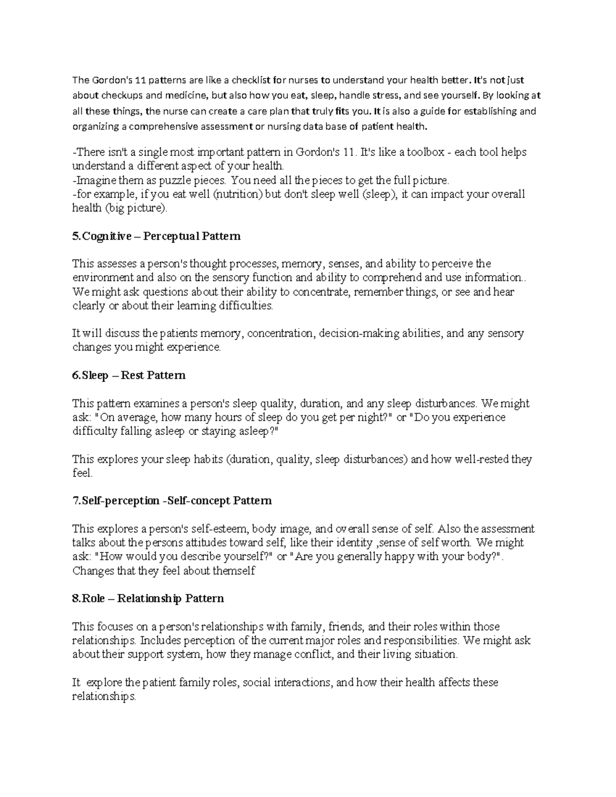 The Gordon - just for additional notes - The Gordon's 11 patterns are ...