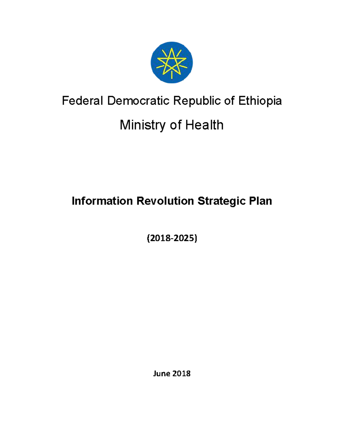 ETH 2018-2025 National Information Revolution Strategy Plan - Studocu