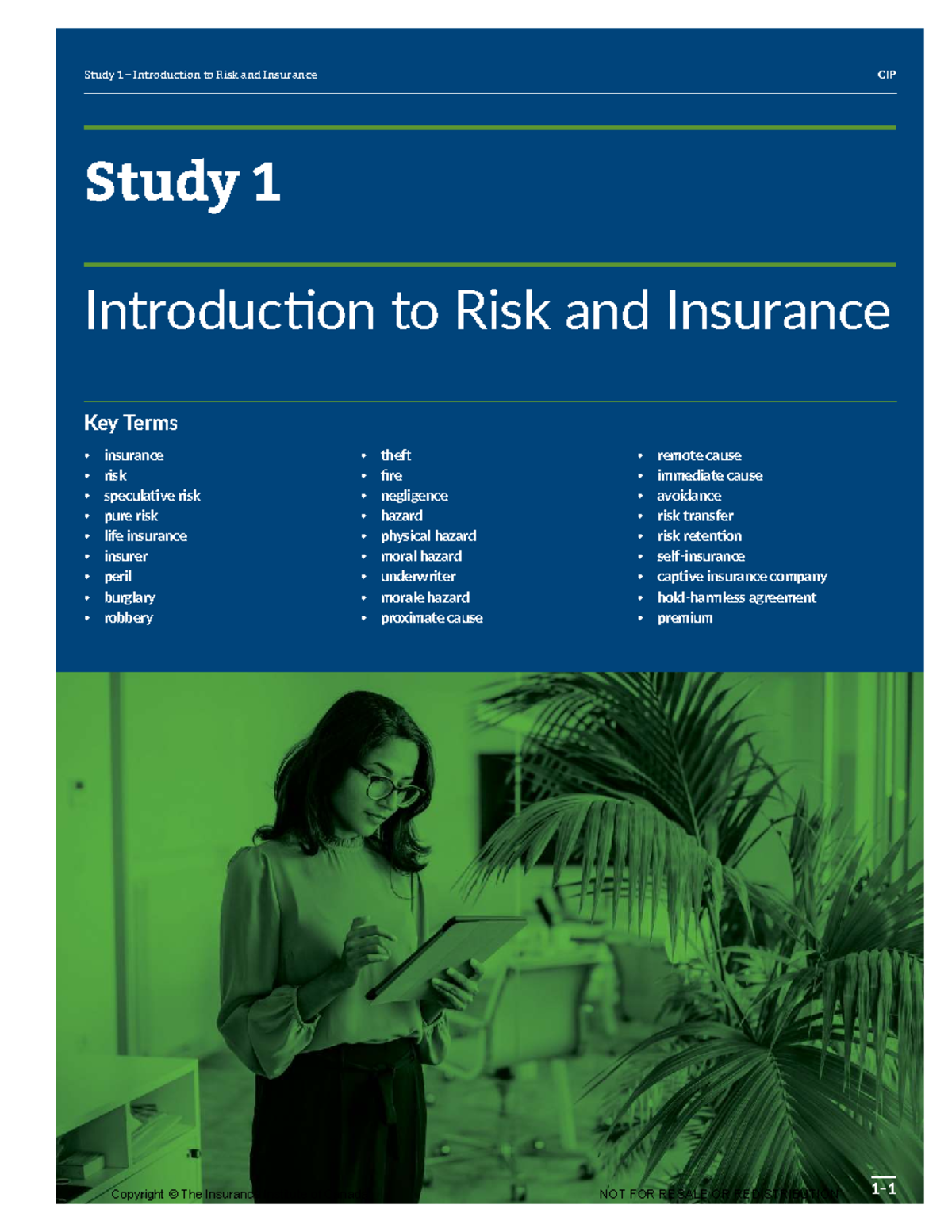 C11 2023 Study 1: Key Concepts in Risk and Insurance - Studocu