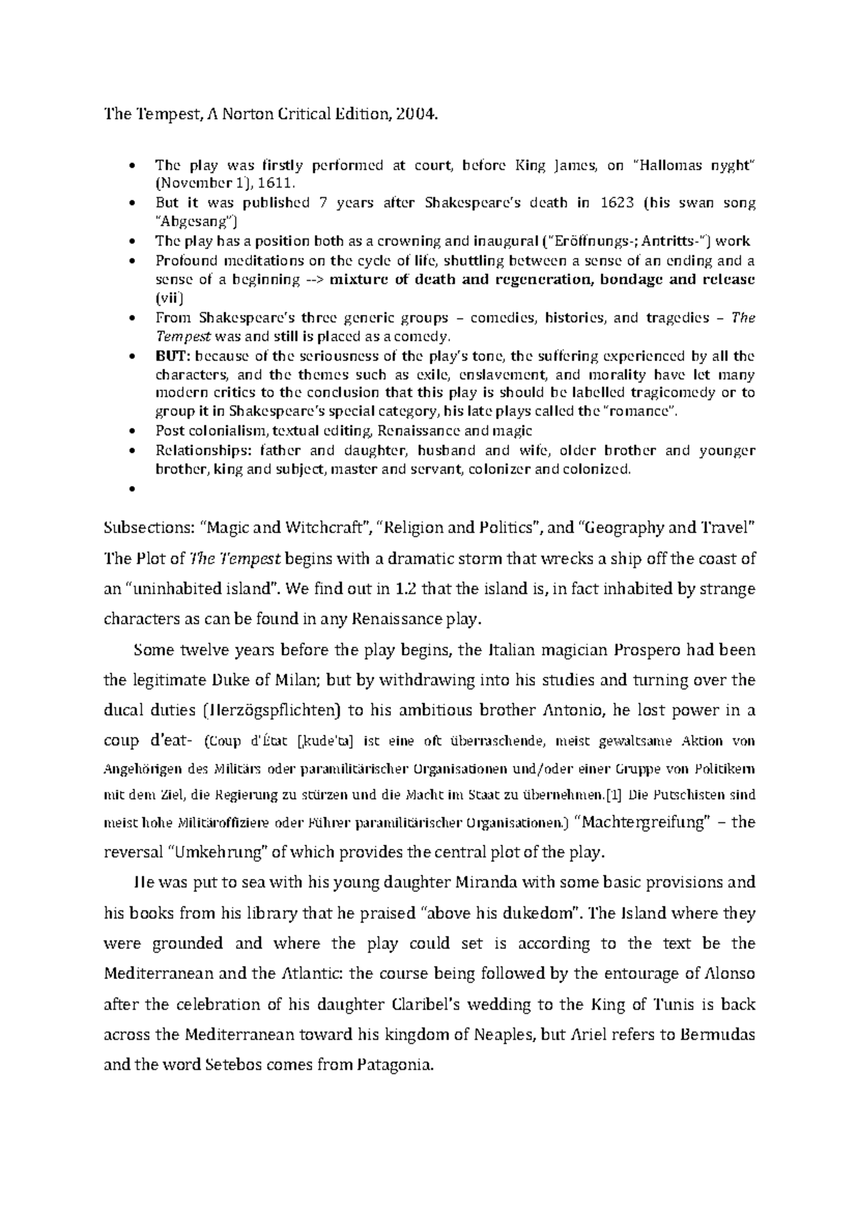 The Tempest short summary - The Tempest, A Norton Critical Edition ...