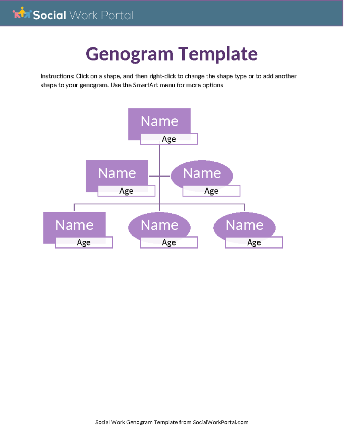 Free Genogram Template - Introduction to Social Welfare - Genogram ...
