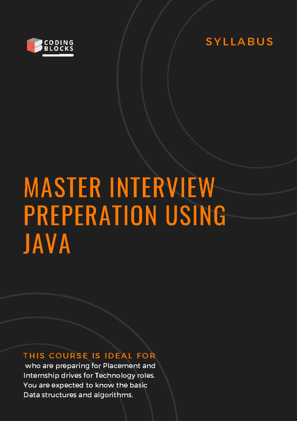 MASTER INTERVIEW PREPARATION USING JAVA: SYLLABUS & COURSE DETAILS - Studocu
