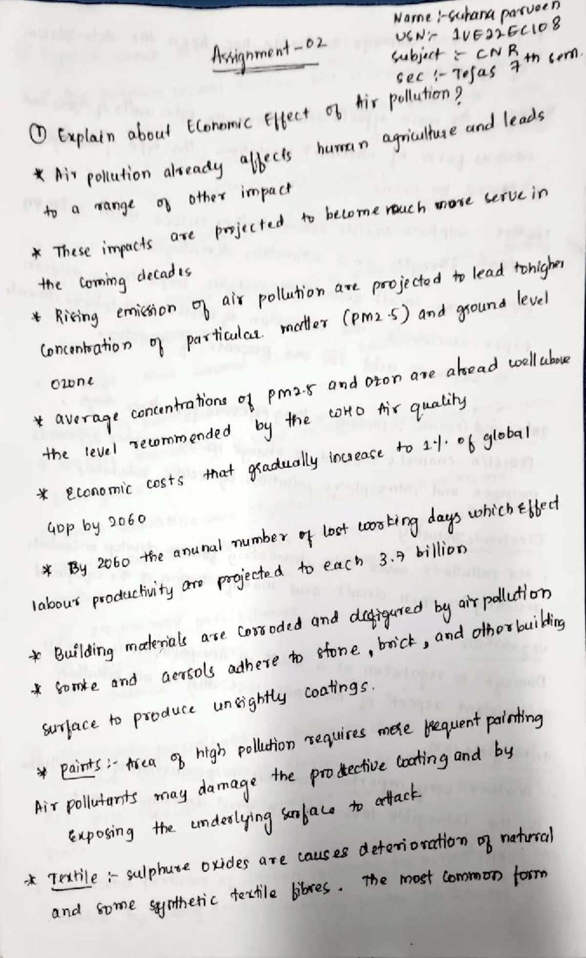 CNB 202: Economic Impacts of Pollution and Air Quality Management - Studocu