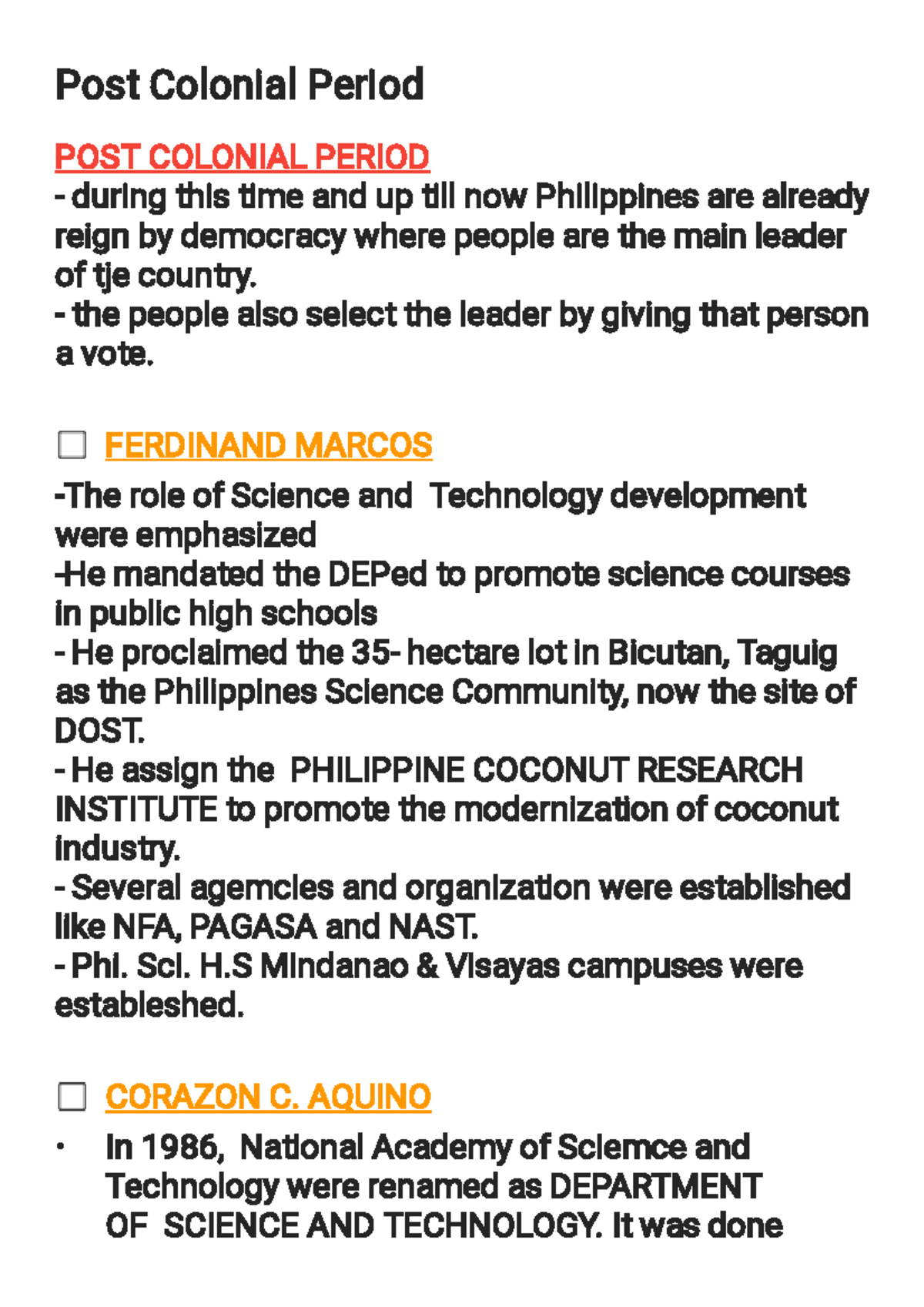 Post Colonial period - Catherine B. Briones - Post Colonial Period POST ...