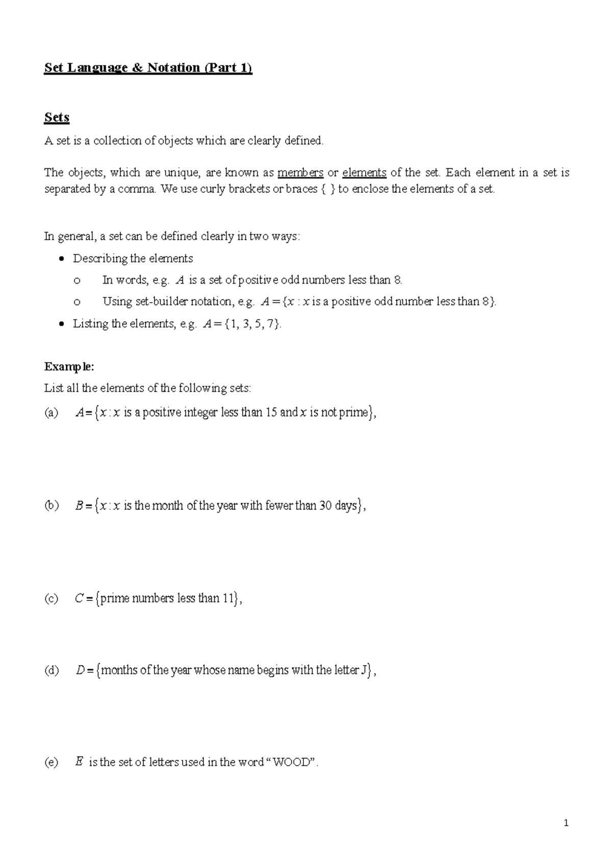 Set Language and Notation: Understanding Sets & Probability (ss) - Studocu