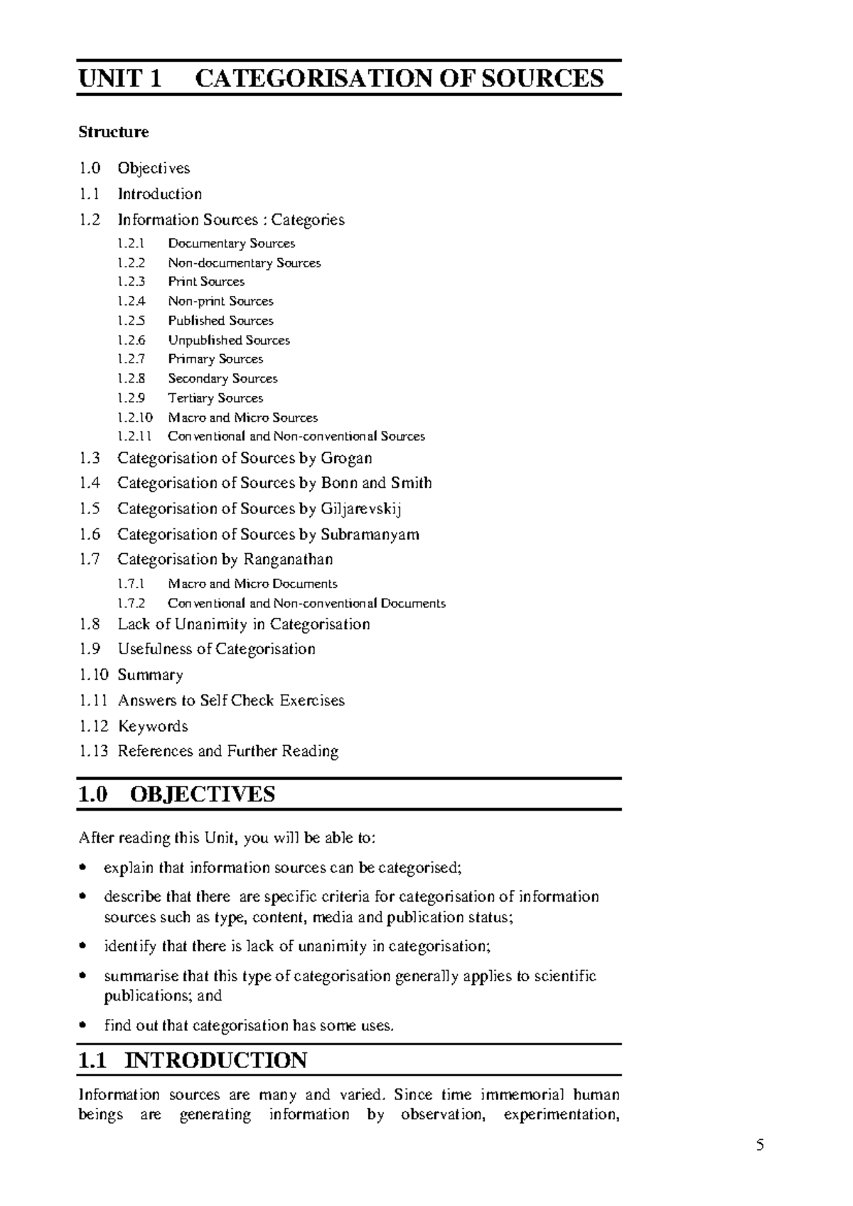 Categorisation of Sources: A Comprehensive Overview (Course Code: UNIT ...