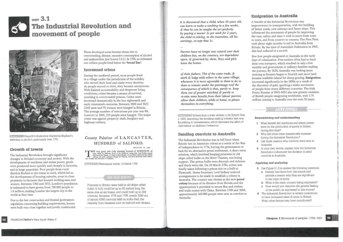 History of the Industrial Revolution - NSW 9 Unit 3.1 - Studocu